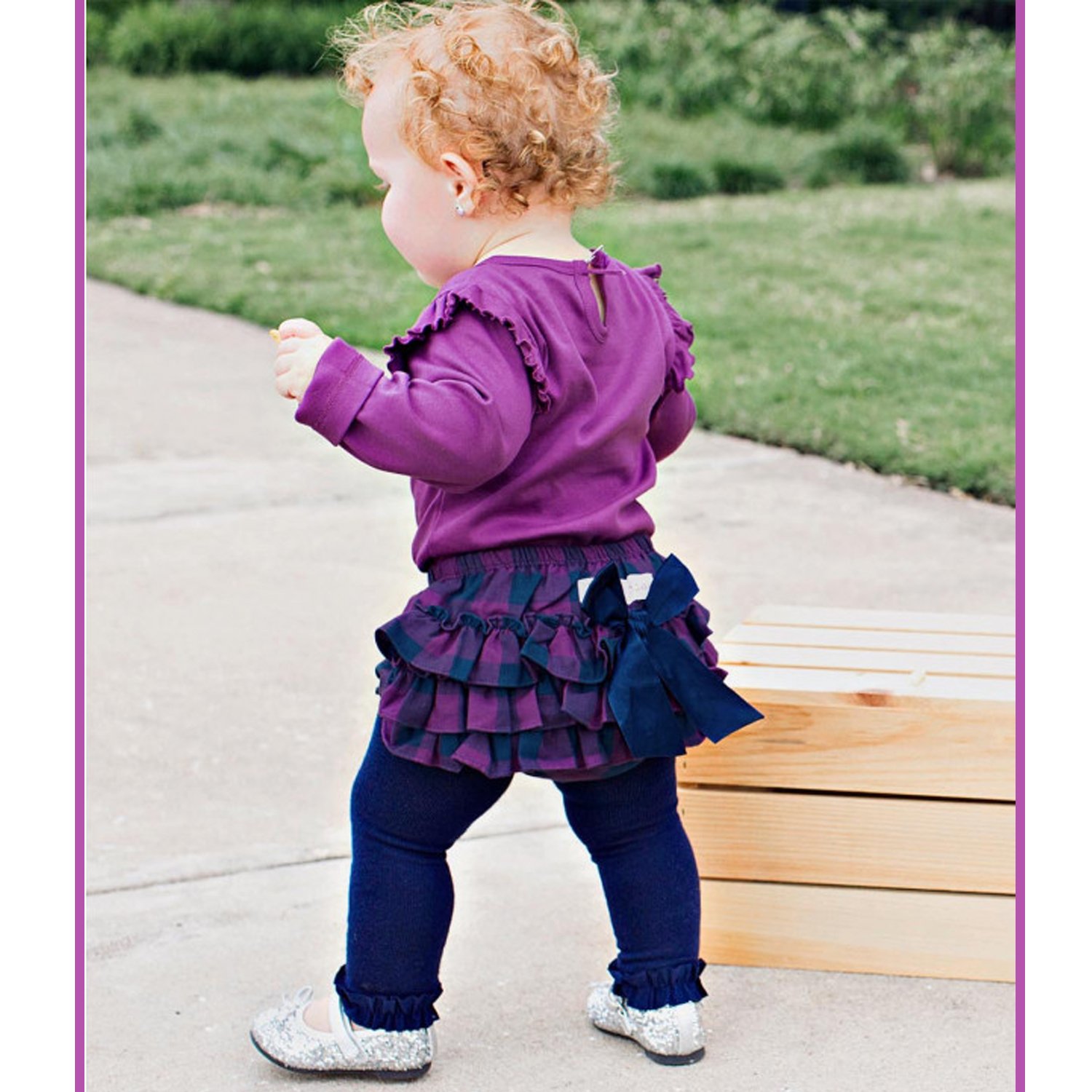 Ruffle Butts Plum and Navy Buffalo Plaid Diaper Cover Ruffle Butts Plum and Navy Buffalo Plaid Diaper Cover